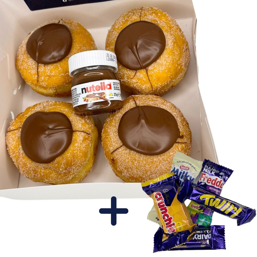 Nutella Donuts 4 Pack + Fun size chocolates 5x – Send Dessert